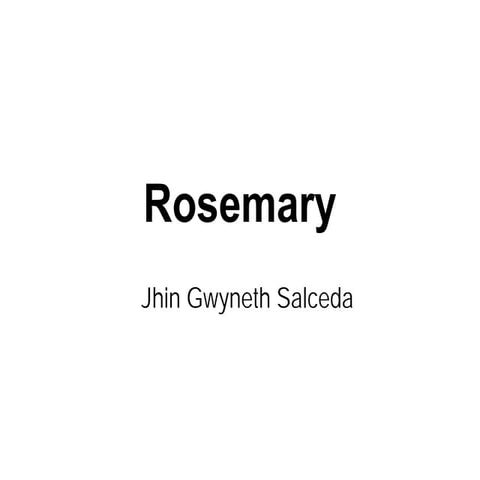 Rosmery | PPT