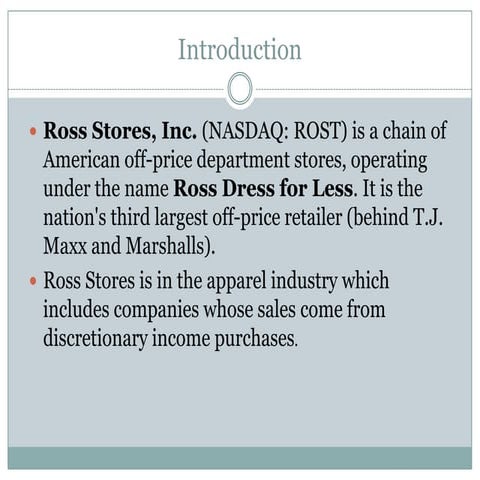 Corporate Valuation of Ross Stores | PPTX | Retail Industry | Industries