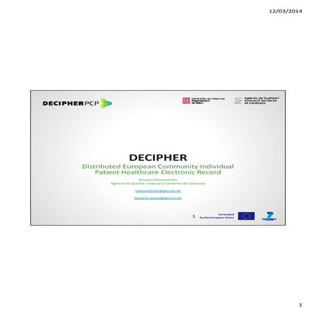 Rossandrello Alessandrello Decipher #MWC14 #mHealth | PDF