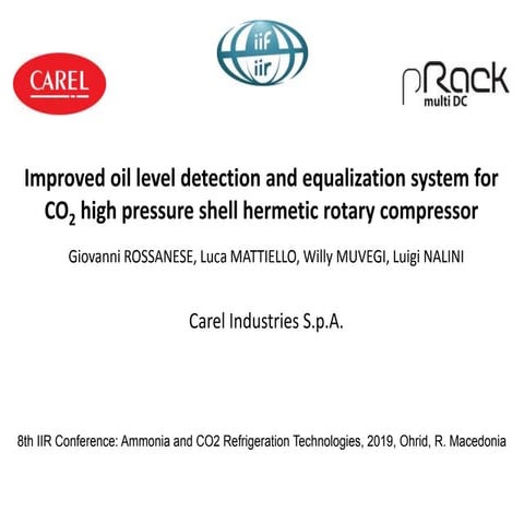 Improved oil level detection and equalization system for CO2 high ...