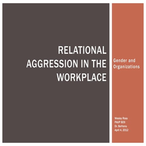Relational Aggression in the Workplace | PPTX