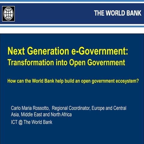 Next Generation e-Government: Transformation into Open Government | PPTX