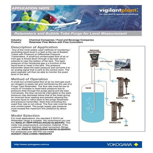 Rotameters and Bubble Tube Purge for Level Measurement | PDF