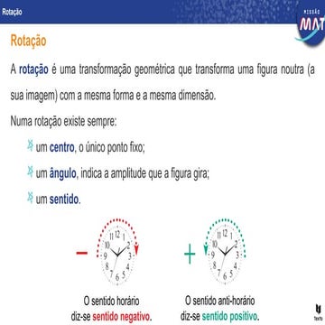 Eixos de Rotação 6º ano Matemática - resumo | PDF