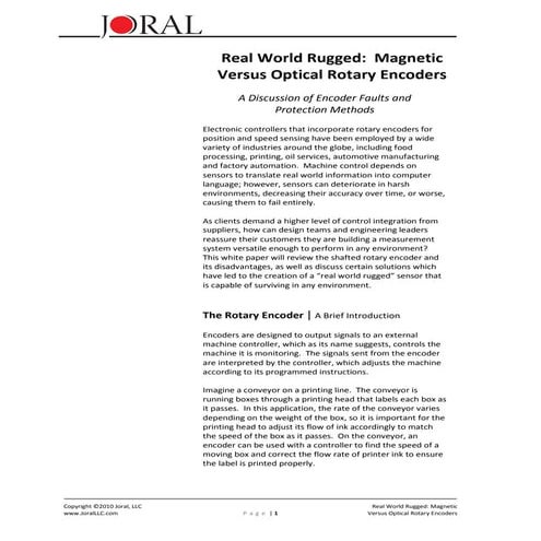 Rotary Encoders White Paper Joral V1 | PDF | Computer Peripherals | Computing