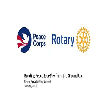 Peacebuilding from the Ground Up: Rotary and Peace Corps | PPTX | Non ...