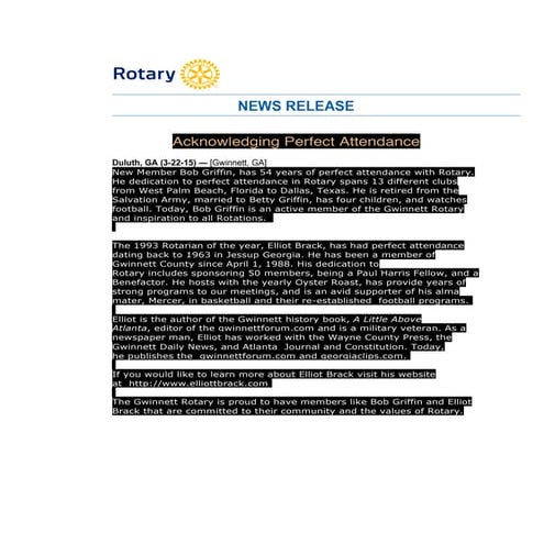Rotary press release_acknowledging_perfectattendance | PDF