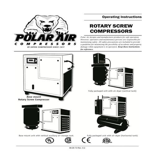Rotary Screw Compressors - Operating Instructions Manual | PDF