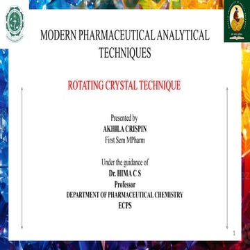 XRAY DIFFRACTION TECHNIQUE, rotating crystal techinque.pptx
