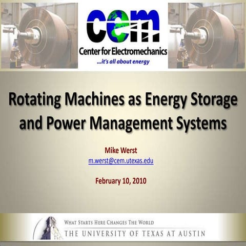 Rotating machines as an alternative method of energy storage and power ...