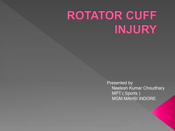 Rotator cuff injuries | PPTX | Death, Injury, or Military Conflict ...