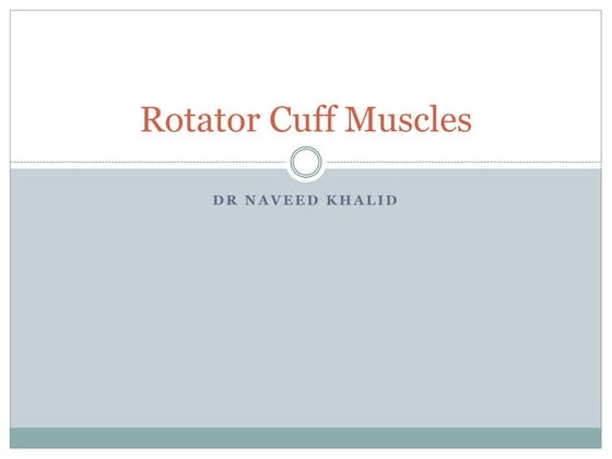 Rotator cuff muscles and their rehabilitation | PPT