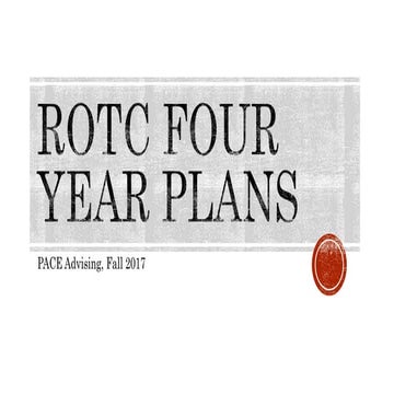 ROTC Four Year Plans Training | PPT