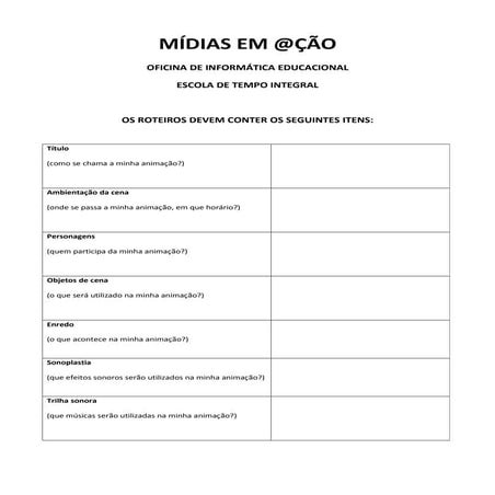 Modelo de Roteiro | PDF