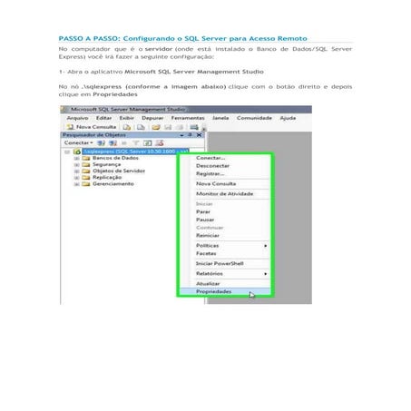 Roteiro configurando-o-sql-server-para-acesso-remoto | PDF