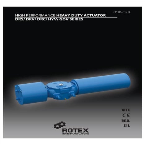 ROTEX Controls Pneumatic Actuator Catalog Models DRC, DRS, and DRV | PDF