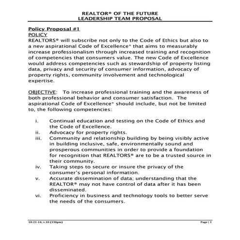 Policy Proposal Template