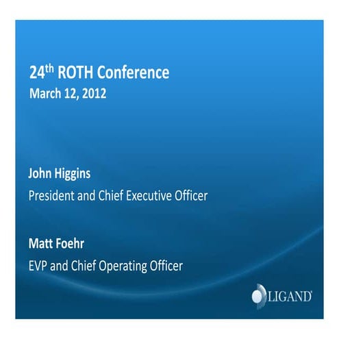 Cipher Pharmaceuticals (DND) Presentation 2011 | PDF
