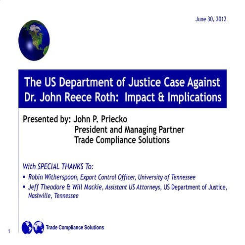 The Dr. Roth Case: Impact and Implications | PDF