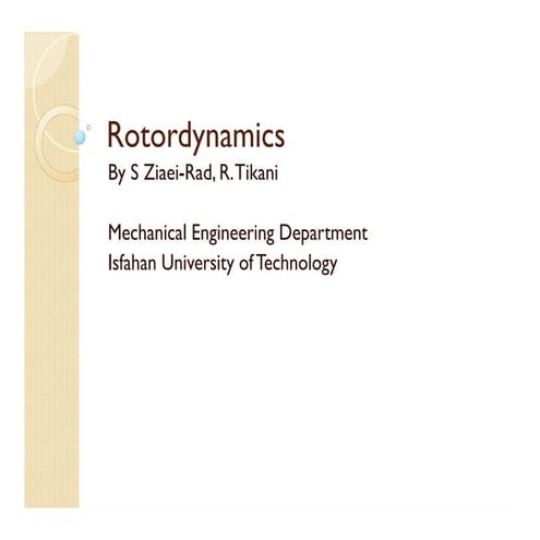 Introduction to all rotordynamics chapters | PDF
