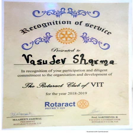 Rotract club certificate | PDF