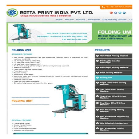 Folding Unit - web offset printing machine | PDF