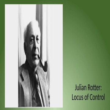 Psychology -Theory of Personality Julian Rotter | PPTX