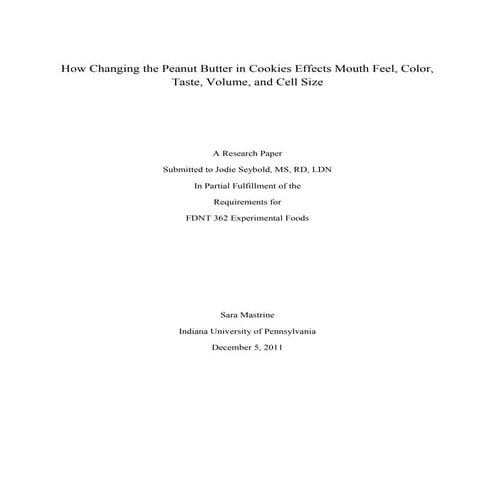 Experimental Foods Research Paper | DOCX