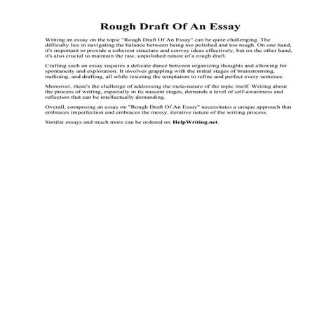 Rough Draft Of An Essay. 009 Essay Example Rough Draft Thatsnotus | PDF