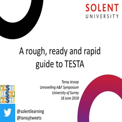 Rough ready and rapid guide to TESTA | PPT