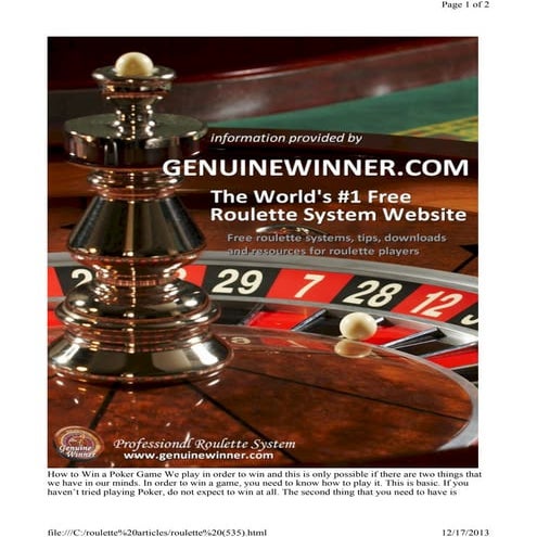 Roulette (535) | PDF