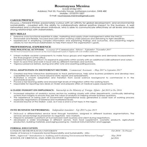 Roumayssa menina new cv | PDF