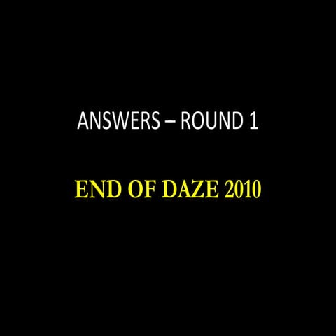 Round 1 Answers | PPT | Screenwriting | Content Production