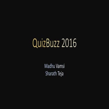QuizBuzz 2016 Finals - Round 3 (audiovisual) | PPTX | Television ...