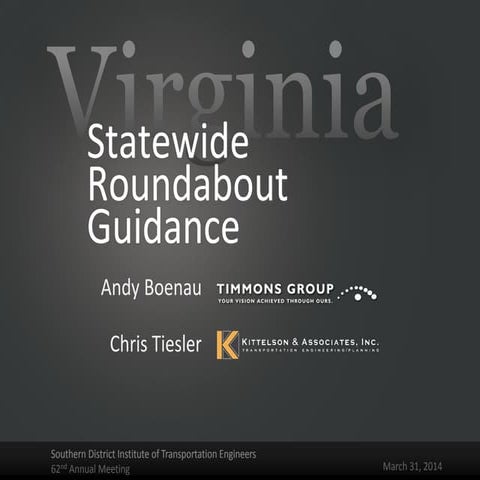 Statewide Roundabout Guidance in Virginia | PDF