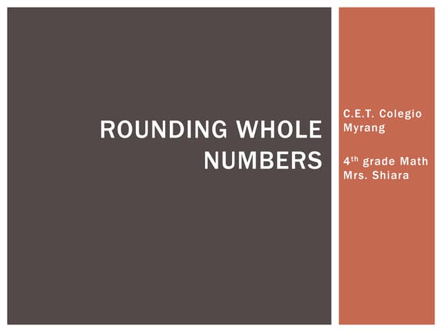 Rounding Numbers (Math 4) | PPTX | Science