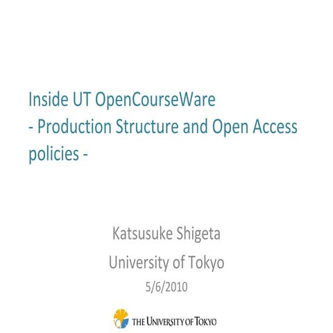 Inside UT OpenCourseWare | PPT