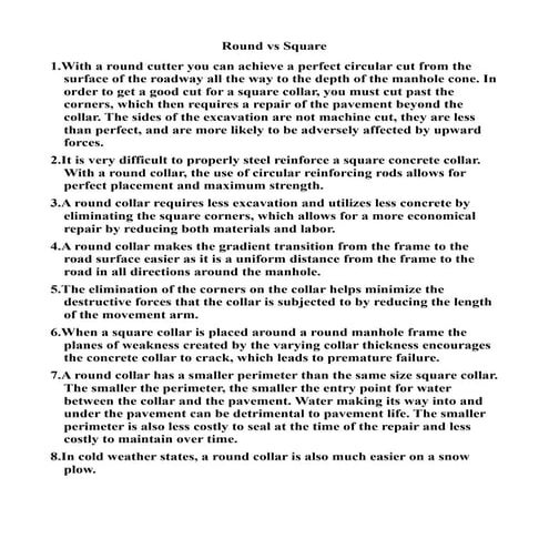 Round Vs Square Manhole Repairs | ODT