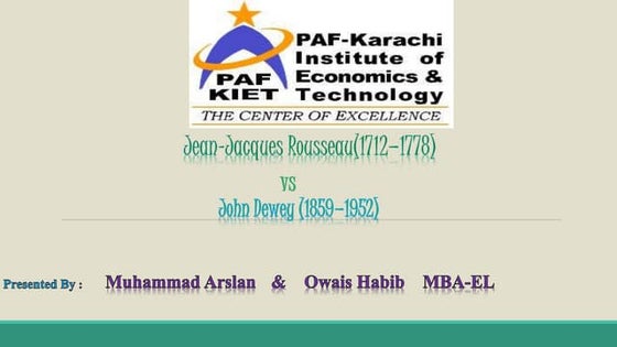 Jean jacques rousseau and his contribution in educational philosophy | PPTX