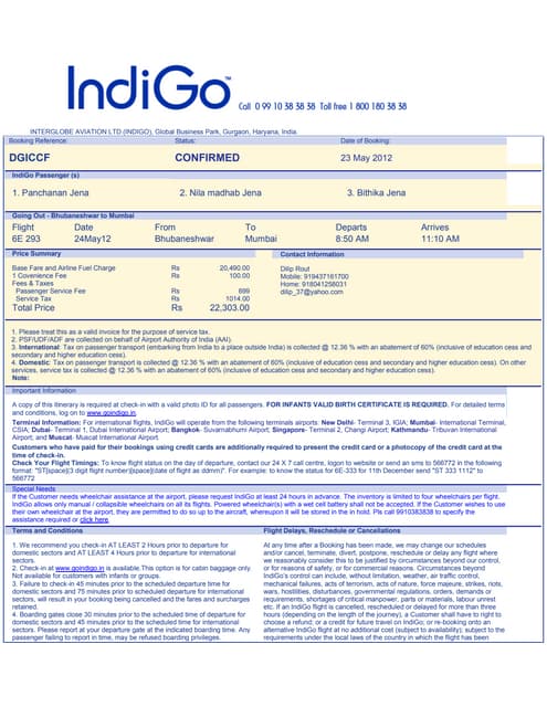 Airticket | PDF | Air Travel | Travel Type