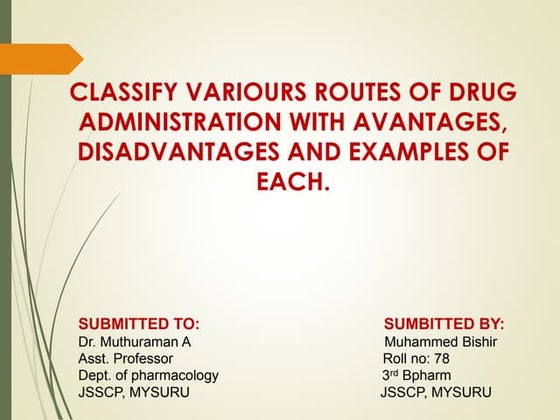 Routes of drug administration Dr.NITIN | PPTX