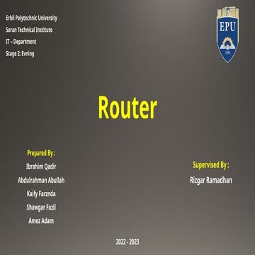about router presentation in powerpoint. | PPTX