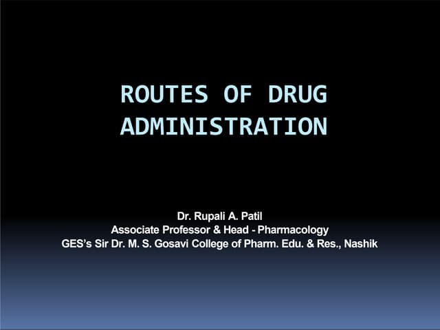 Route of drug administration | PPT
