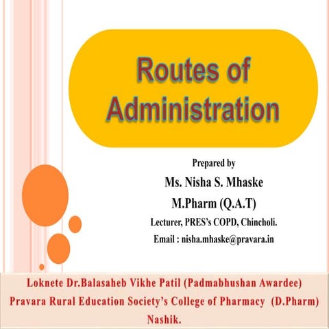 Routes of Administration | PPTX