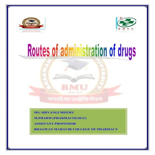 Routes of administration of drugs | PDF