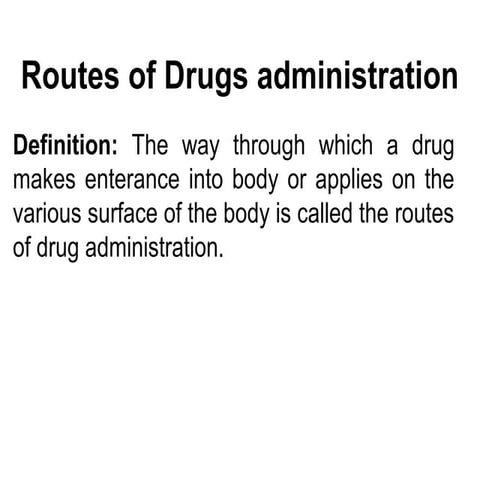 Routes of drug administration | PPT
