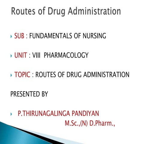Routes of drug administration | PPTX