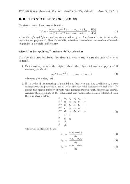 Control Systems - Stability Analysis. | PDF