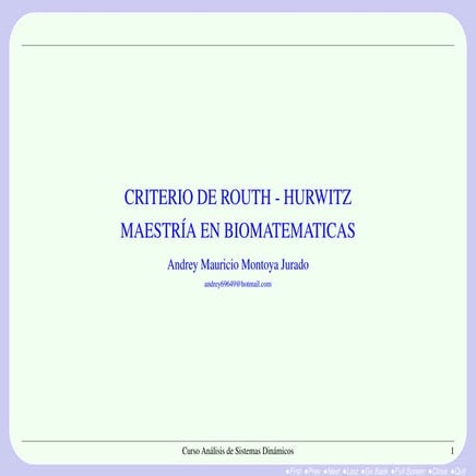 Routh hurwitz | PDF