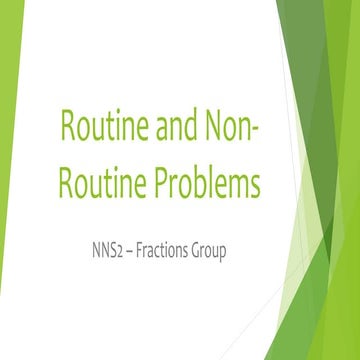 Routine And Non Routine Problems Pptx